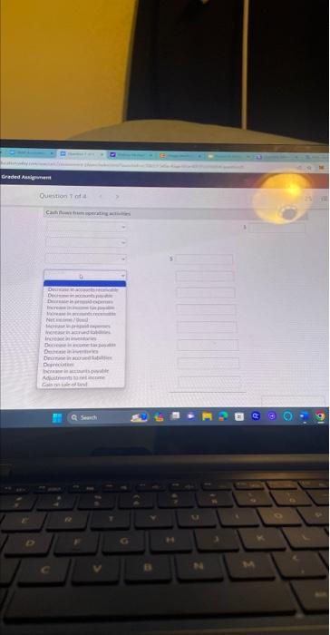 Solved Using the Indirect method, prepare the cash flows | Chegg.com