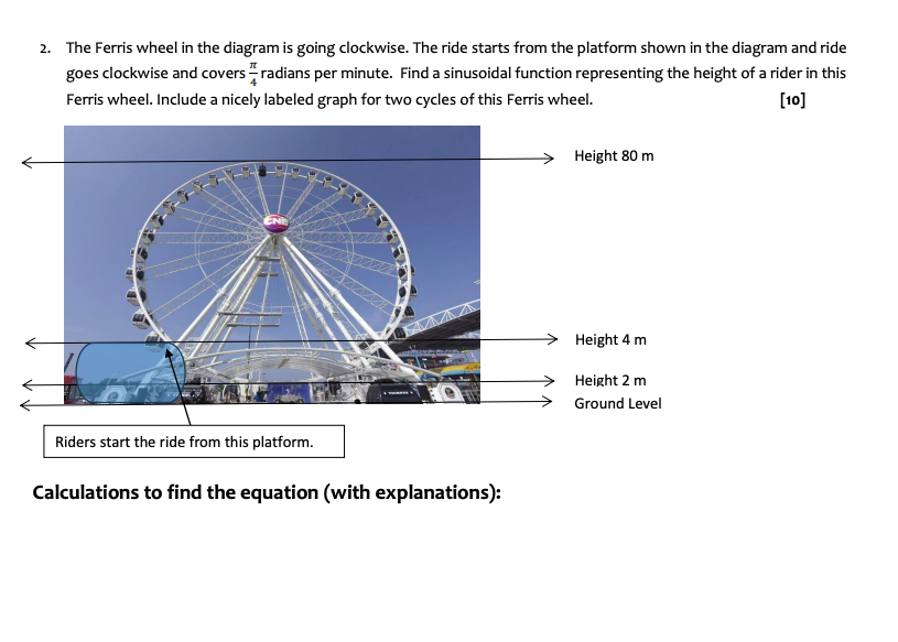 Solved The Ferris wheel in the diagram is going clockwise. | Chegg.com