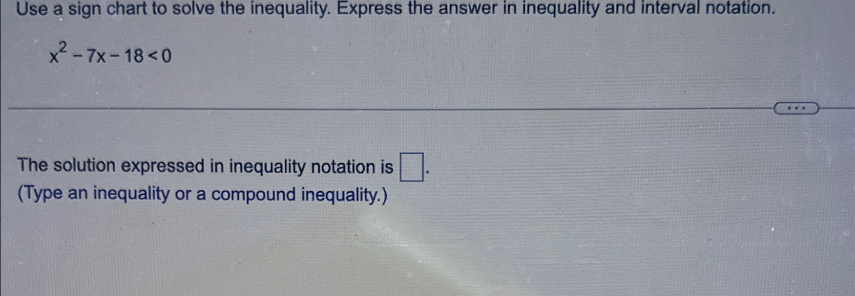 Solved Use a sign chart to solve the inequality. Express the | Chegg.com