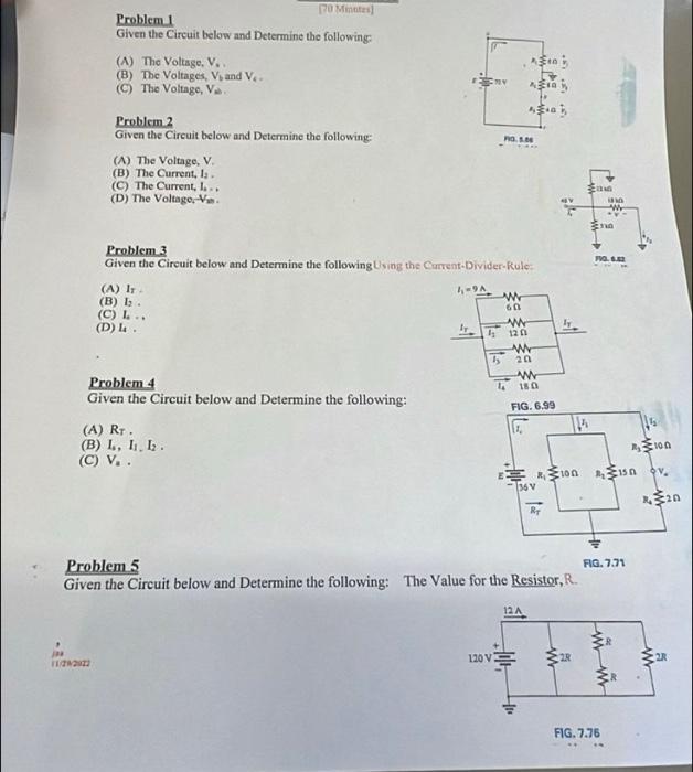 Solved Rroblem_ Given the Circuit below and Determine the | Chegg.com