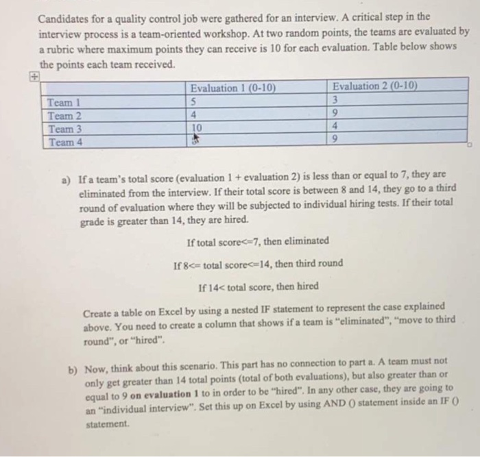 Solved + Candidates for a quality control job were gathered | Chegg.com