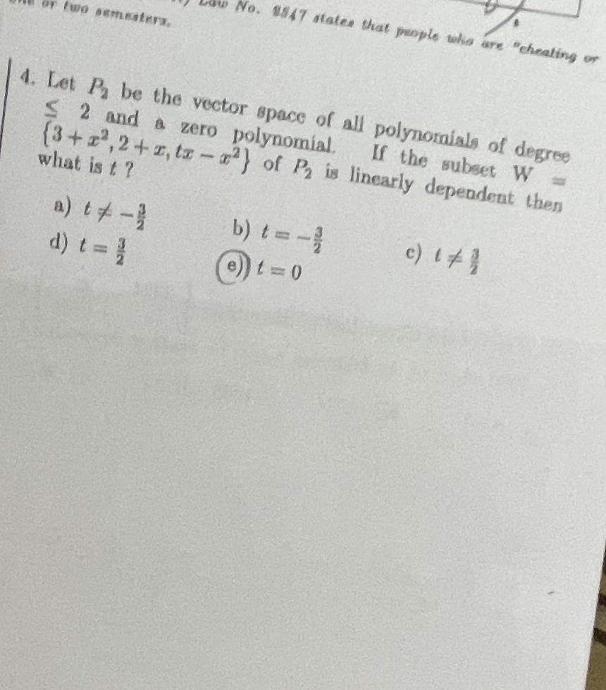 Solved Let P2 ﻿be the vector space of all polynoraials of | Chegg.com