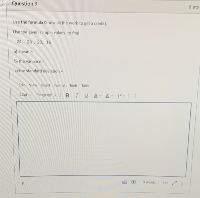 Solved Question 8 6 pts Graphing Calculator Use the given | Chegg.com