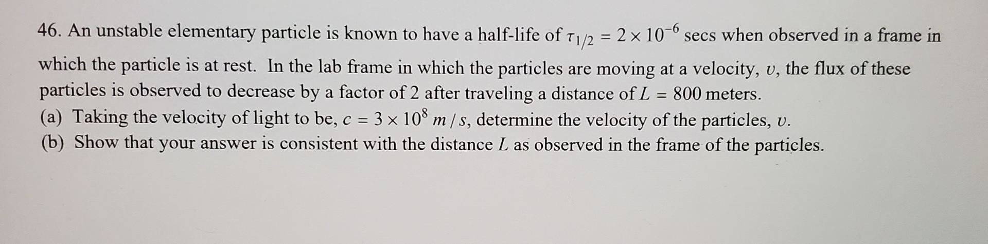 Solved An unstable elementary particle is known to have a | Chegg.com