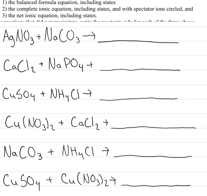 Solved 1) the balanced formula equation, including states 2) | Chegg.com