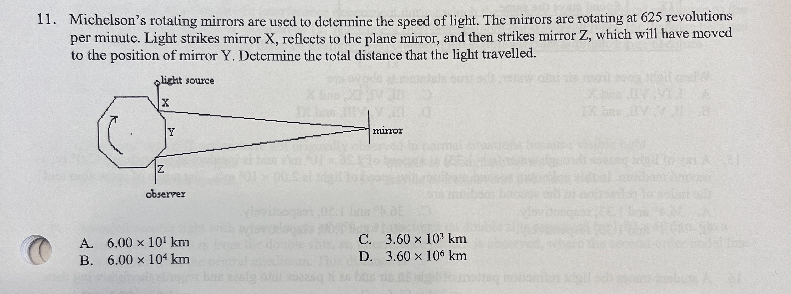 Solved Michelson's rotating mirrors are used to determine | Chegg.com