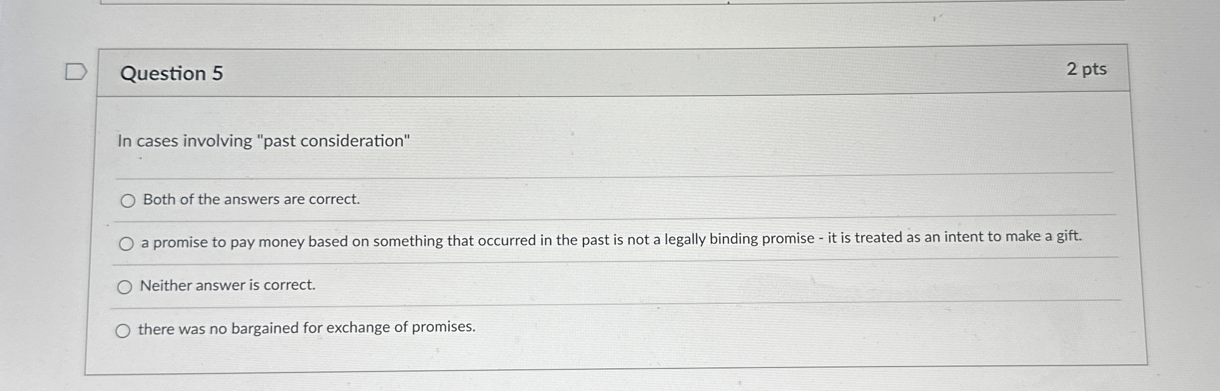 Solved Question 52 ﻿ptsIn cases involving "past | Chegg.com