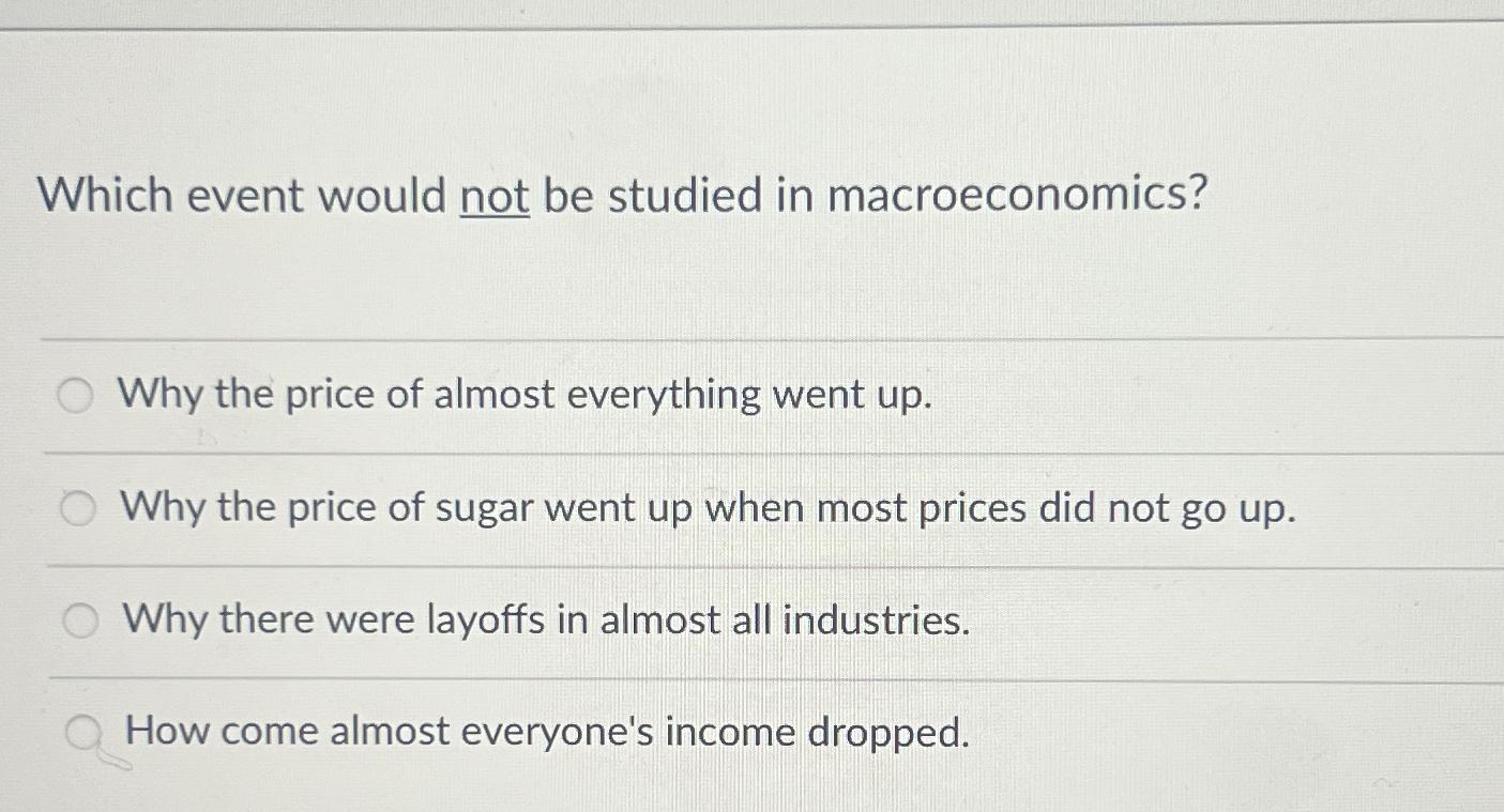 Solved Which event would not be studied in | Chegg.com