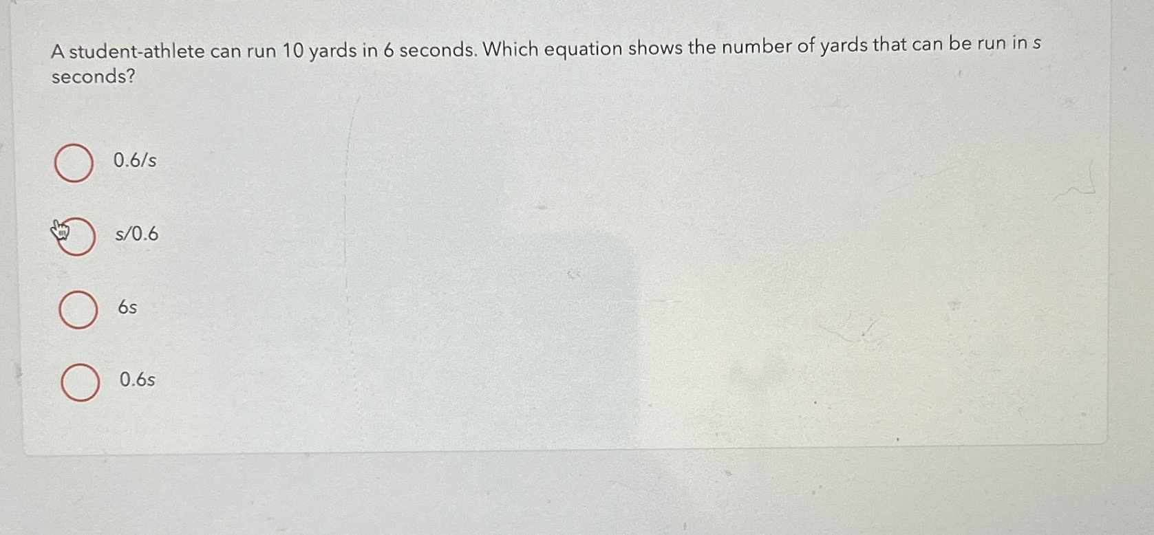 Solved A student-athlete can run 10 ﻿yards in 6 ﻿seconds. | Chegg.com