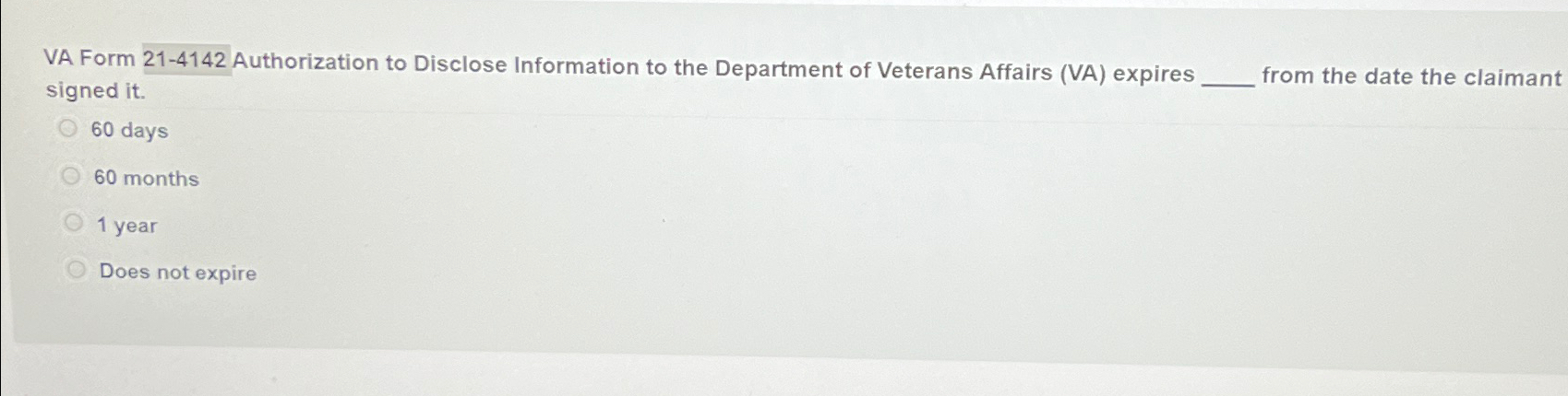 Solved VA Form 21-4142 ﻿Authorization to Disclose | Chegg.com
