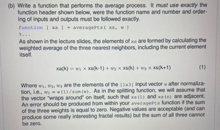 Solved Split-and-Average Problem. class, we discussed the | Chegg.com