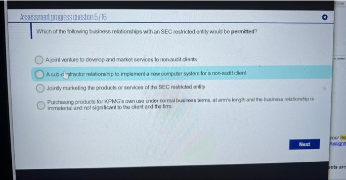 Solved Which of the following business relationships with an | Chegg.com