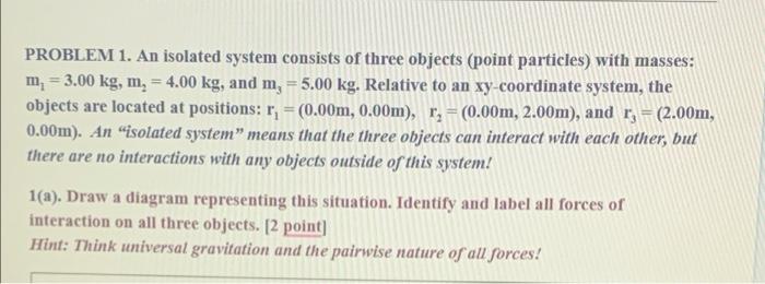 Solved PROBLEM 1. An isolated system consists of three | Chegg.com