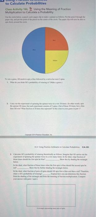 Solved to Calculate Probabilities Class Activity 161 | Chegg.com