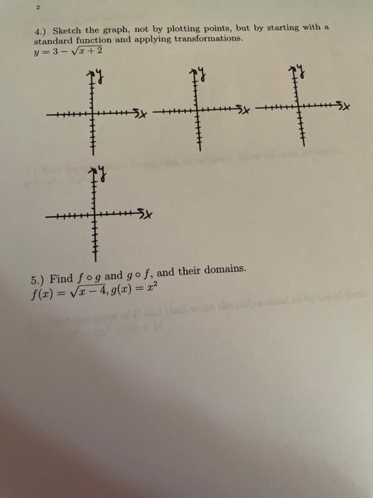 Solved 4.) Sketch the graph, not by plotting points, but by | Chegg.com