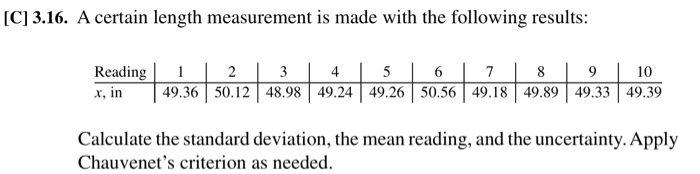 Solved [C] 3.16. A certain length measurement is made with | Chegg.com
