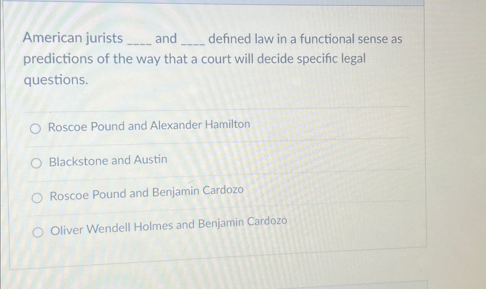 Solved American jurists and defined law in a functional | Chegg.com