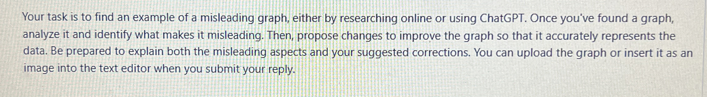 Solved Your task is to find an example of a misleading | Chegg.com