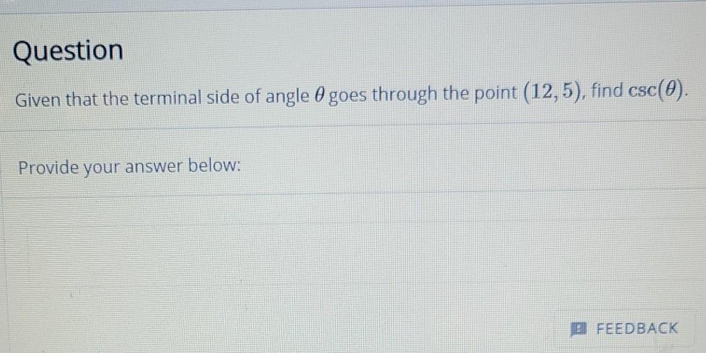 Solved given that the terminal side of angel theta goes | Chegg.com