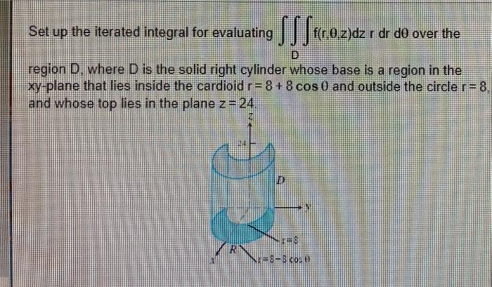 Solved Set up the iterated integral for evaluating SS | Chegg.com