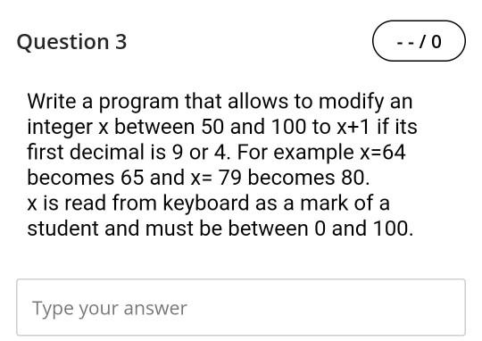 Solved Question 1 --70 Write a c program that allows to | Chegg.com