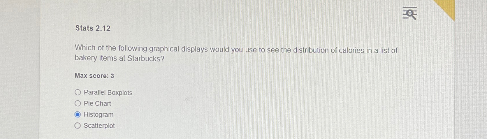 Solved Stats 2.12Which of the following graphical displays | Chegg.com
