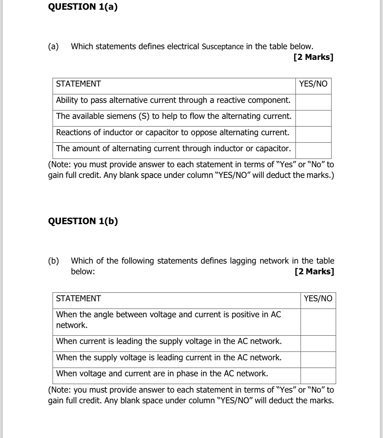 Solved QUESTION 1(a)(a) ﻿Which statements defines electrical | Chegg.com