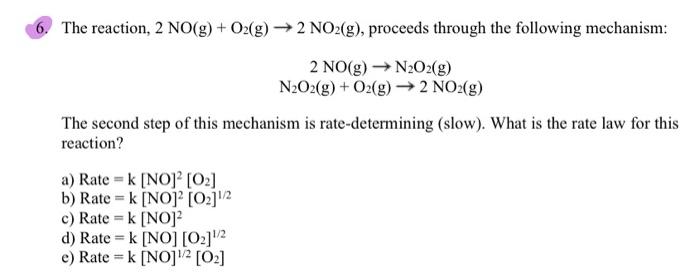 Solved The reaction, 2NO(g)+O2( g)→2NO2( g), proceeds | Chegg.com