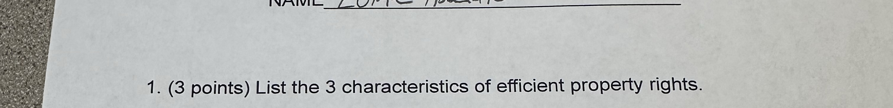 Solved (3 ﻿points) ﻿List the 3 ﻿characteristics of efficient | Chegg.com