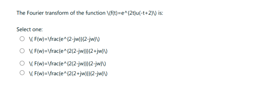 Solved The Fourier transform of the function | Chegg.com