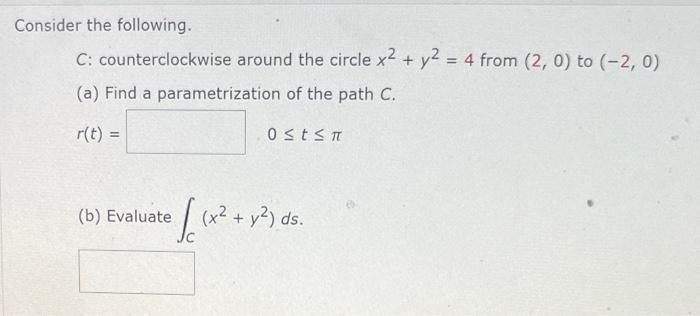 Solved Consider the following. C: counterclockwise around | Chegg.com
