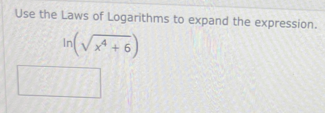 Solved Use the Laws of Logarithms to expand the | Chegg.com