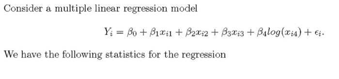 Solved Consider a multiple linear regression model Y; = Bo + | Chegg.com