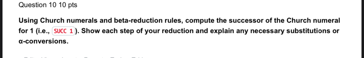 Question 1010 ﻿ptsUsing Church numerals and | Chegg.com