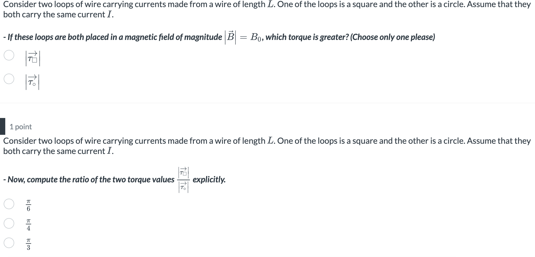 Solved Consider two loops of wire carrying currents made | Chegg.com