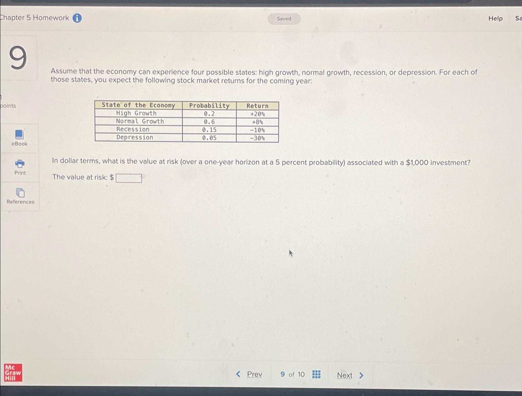 Solved Chapter 5 ﻿Homework (i)SavedHelpAssume that the | Chegg.com