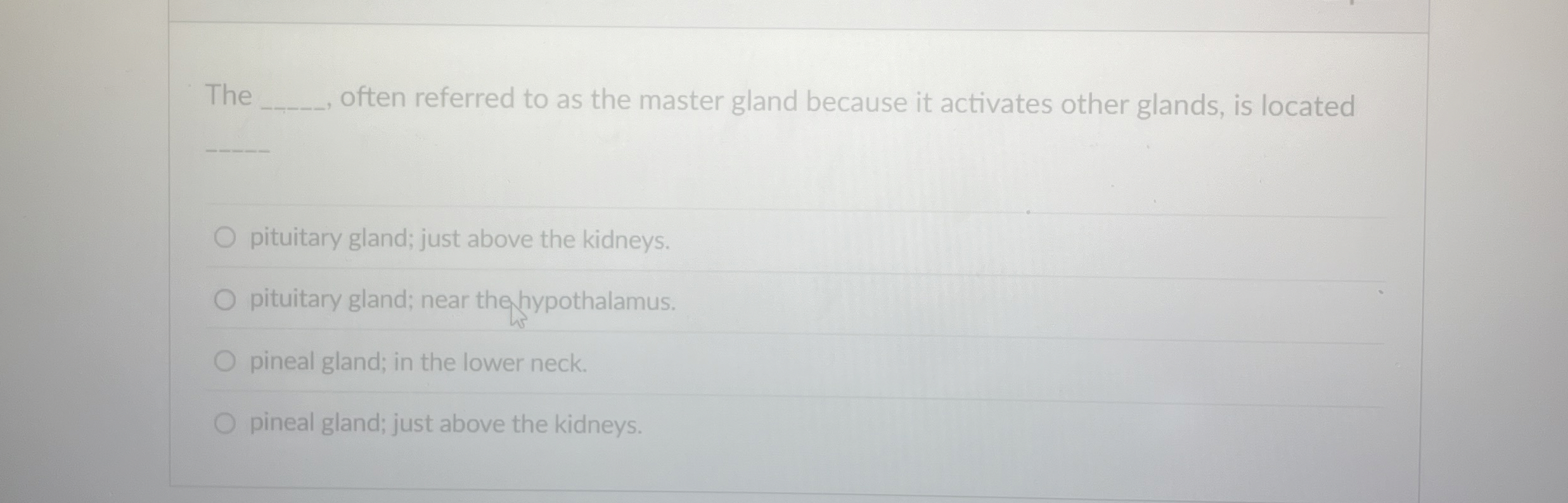 Solved Theoften referred to as the master gland because it | Chegg.com