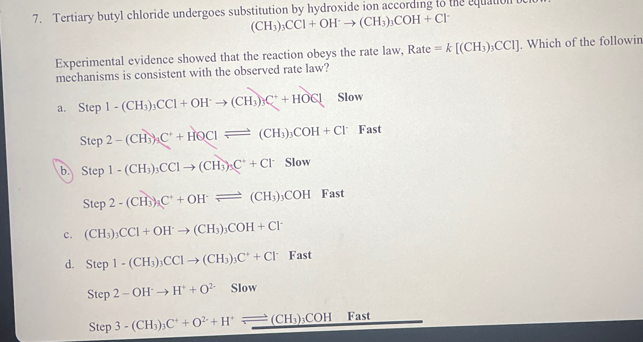 Solved Tertiary butyl chloride undergoes substitution by | Chegg.com