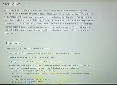 Solved OVERVIEW: maketplace. Maltinal innal firms are | Chegg.com