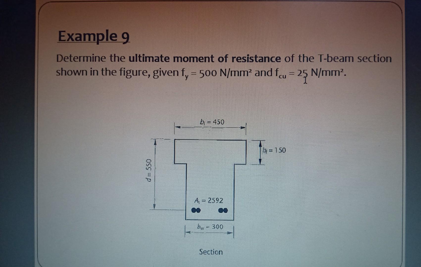 Solved Example 9 Determine the ultimate moment of resistance | Chegg.com