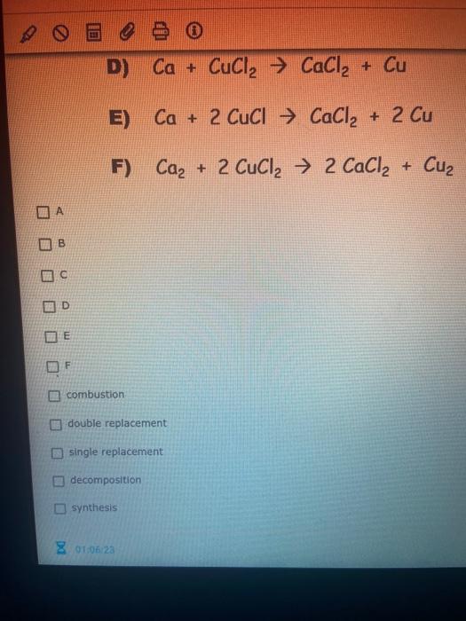 Solved D 14. Calcium metal reacts with copper(ii) chloride | Chegg.com