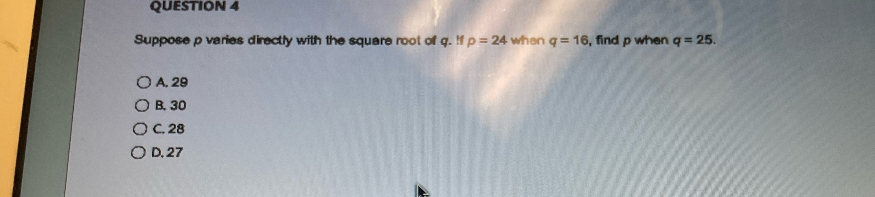 Solved QUESTION 4Suppose p ﻿varies directly with the square | Chegg.com