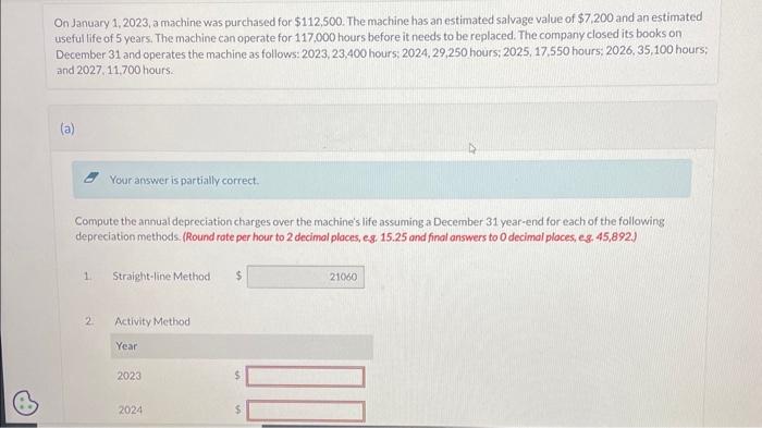 Solved On January 1, 2023, a machine was purchased for | Chegg.com