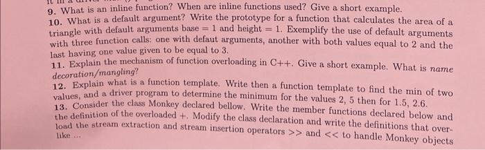 Solved 9. What is an inline function? When are inline | Chegg.com