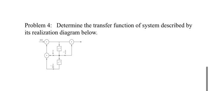 Solved Problem 4: Determine the transfer function of system | Chegg.com