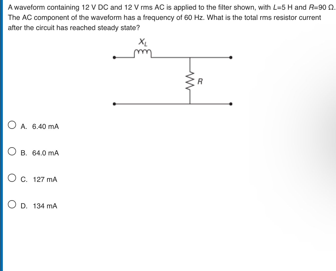 Solved A waveform containing 12VDC ﻿and 12V ﻿rms AC ﻿is | Chegg.com
