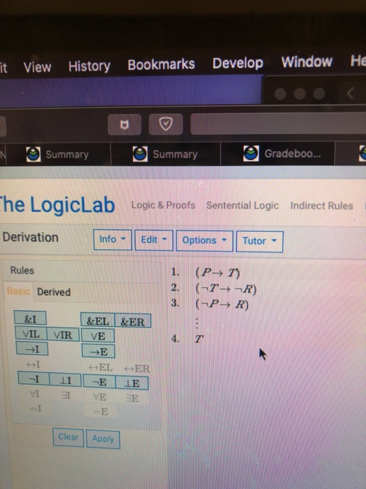 He it View History Bookmarks Develop Window