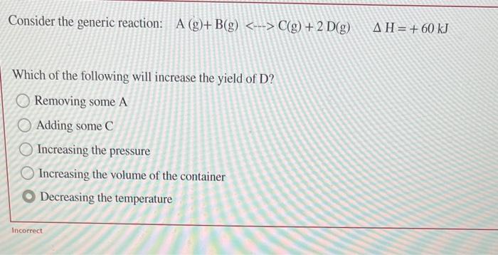 Solved Consider the generic reaction: | Chegg.com