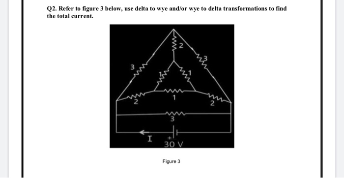Solved Q2. Refer to figure 3 below, use delta to wye and/or | Chegg.com