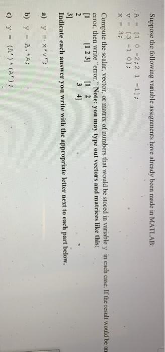 Solved suppose the following variable assignments have | Chegg.com